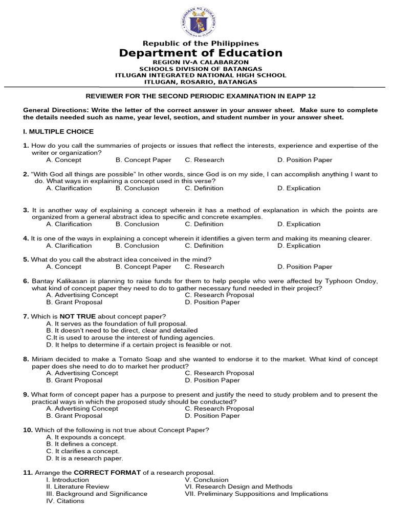 PT-EAPP-Q2-REVIEWER-24-25 | PDF | Argument | Deductive Reasoning