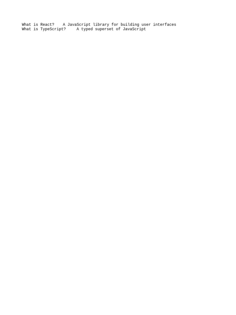 React and TypeScript Overview | PDF