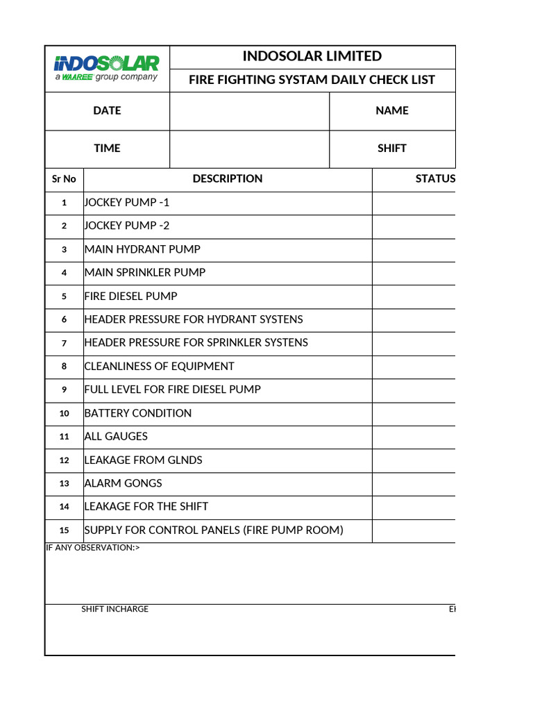 Daily Checklist | PDF