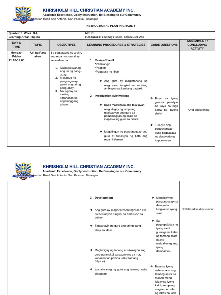 LP Filipino W3 | PDF