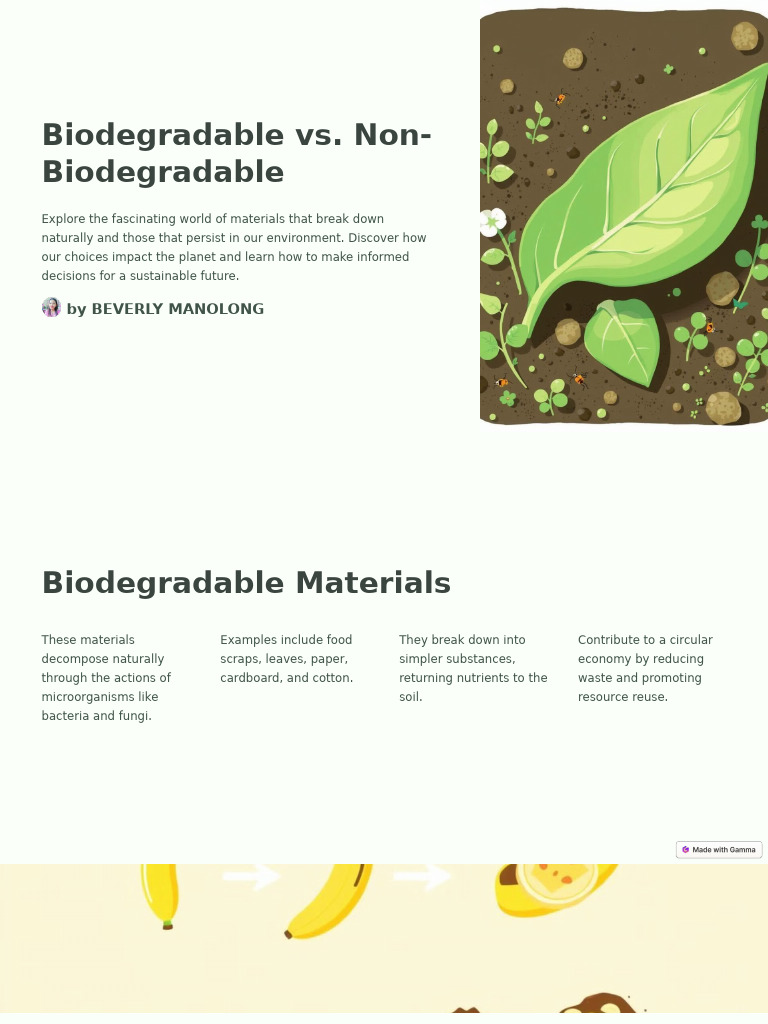 KINDERGARTEN Biodegradable vs Non Biodegradable | PDF | Biodegradation ...