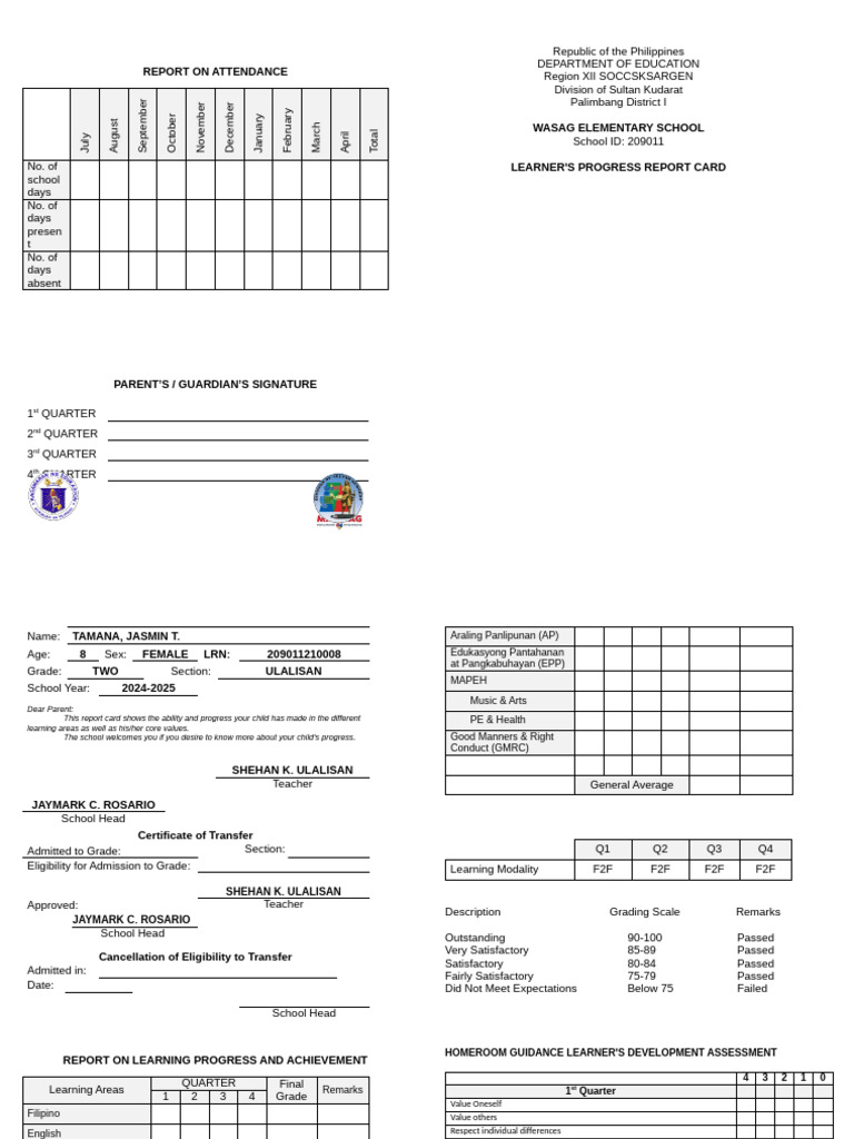 REPORT CARD | PDF | Learning | Decision Making