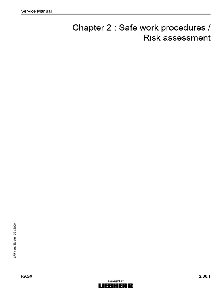 Safe_work_procedure R9250 | PDF | Personal Protective Equipment | Machines