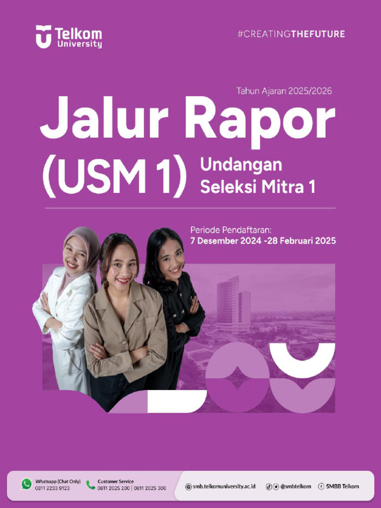 Brosur Jalur USM 1 Telkom University 2025 Min | PDF