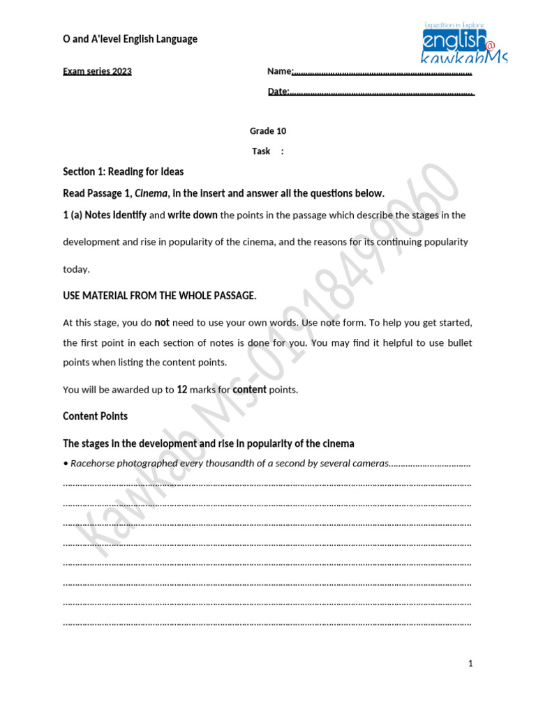 Oct-Nov 15 - QP - 22 Cinema & Bandits | PDF | Paragraph