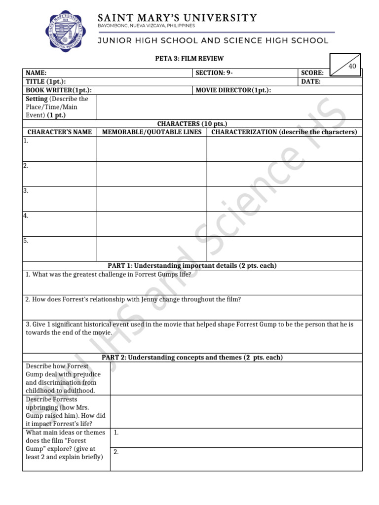 q1 Peta 3 Film Review - Forrest Gump | PDF | Social Psychology