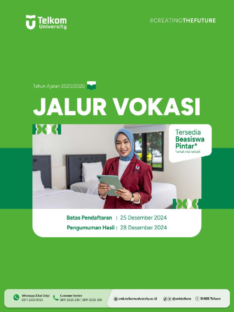 Brosur Jalur Vokasi Desember Telkom University 2025 | PDF