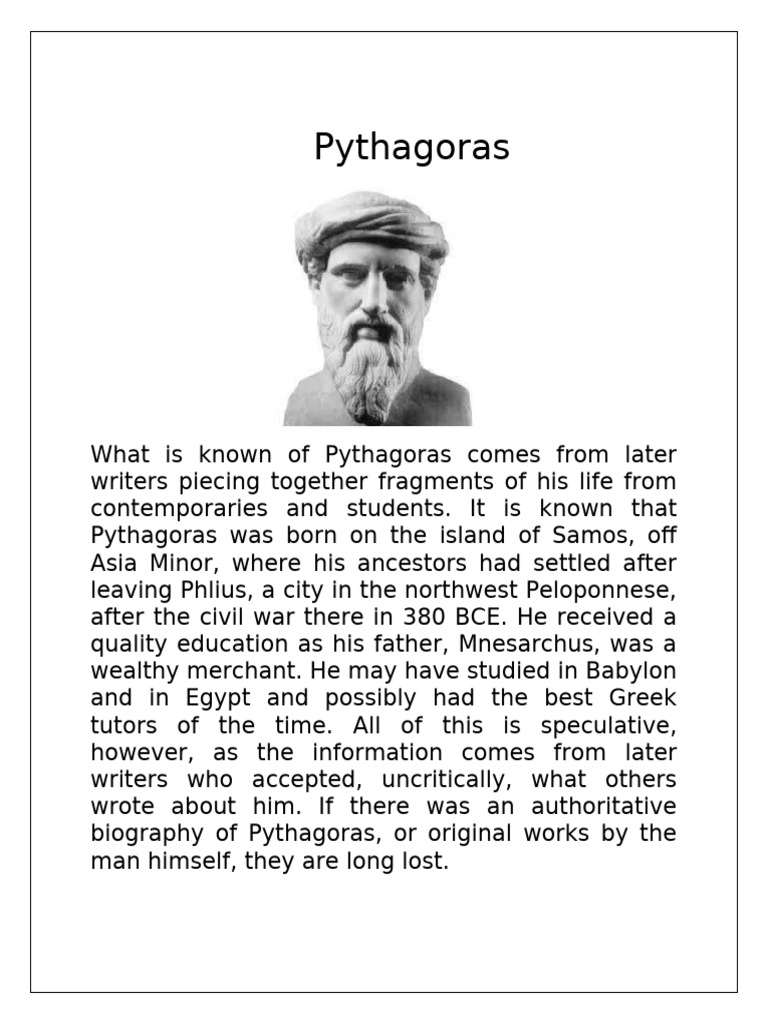 Pythagoras: Life and Legacy Explained | PDF