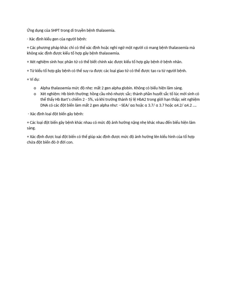 NG D NG C A SHPT Trong Thalassemia | PDF
