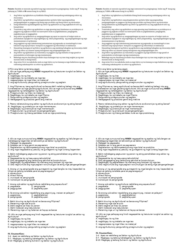 Sum. 2 Agri 4Q | PDF