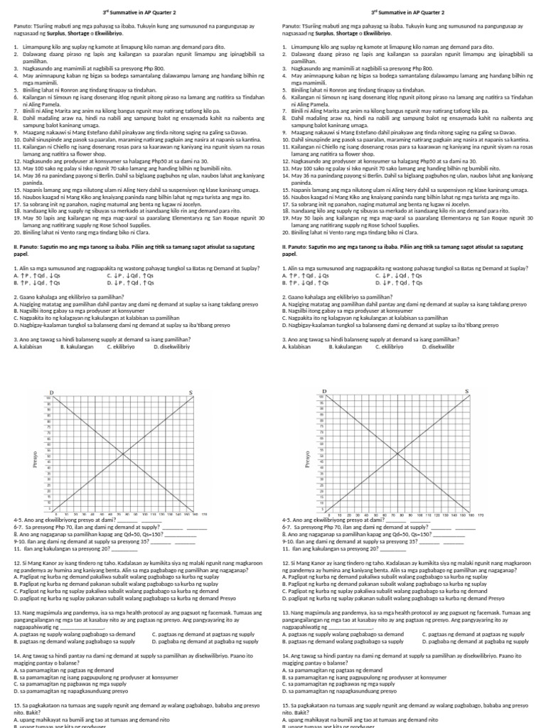 Q2 3rd Summative AP9 | PDF