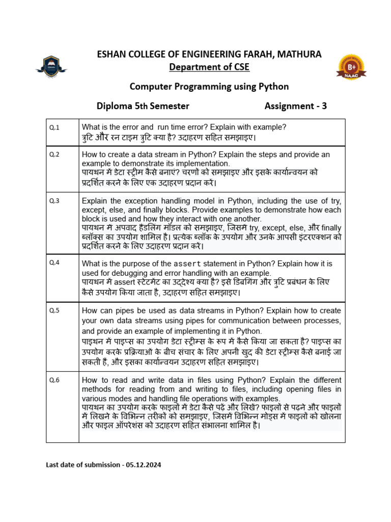 CPUP Assignment-3 Dip-3rd Year | PDF