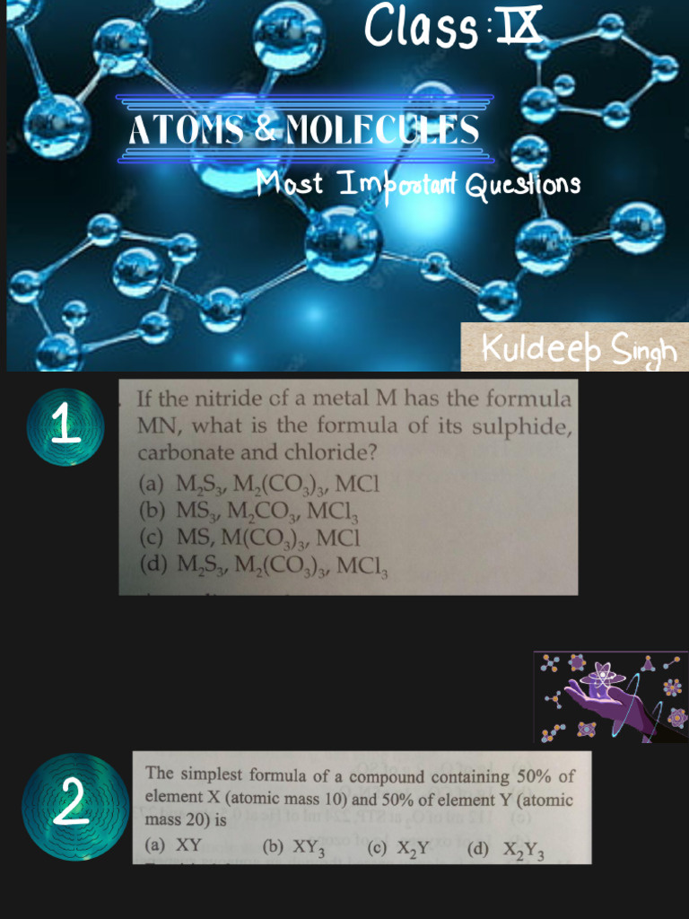 Atoms in Molecule Hots Questions | PDF