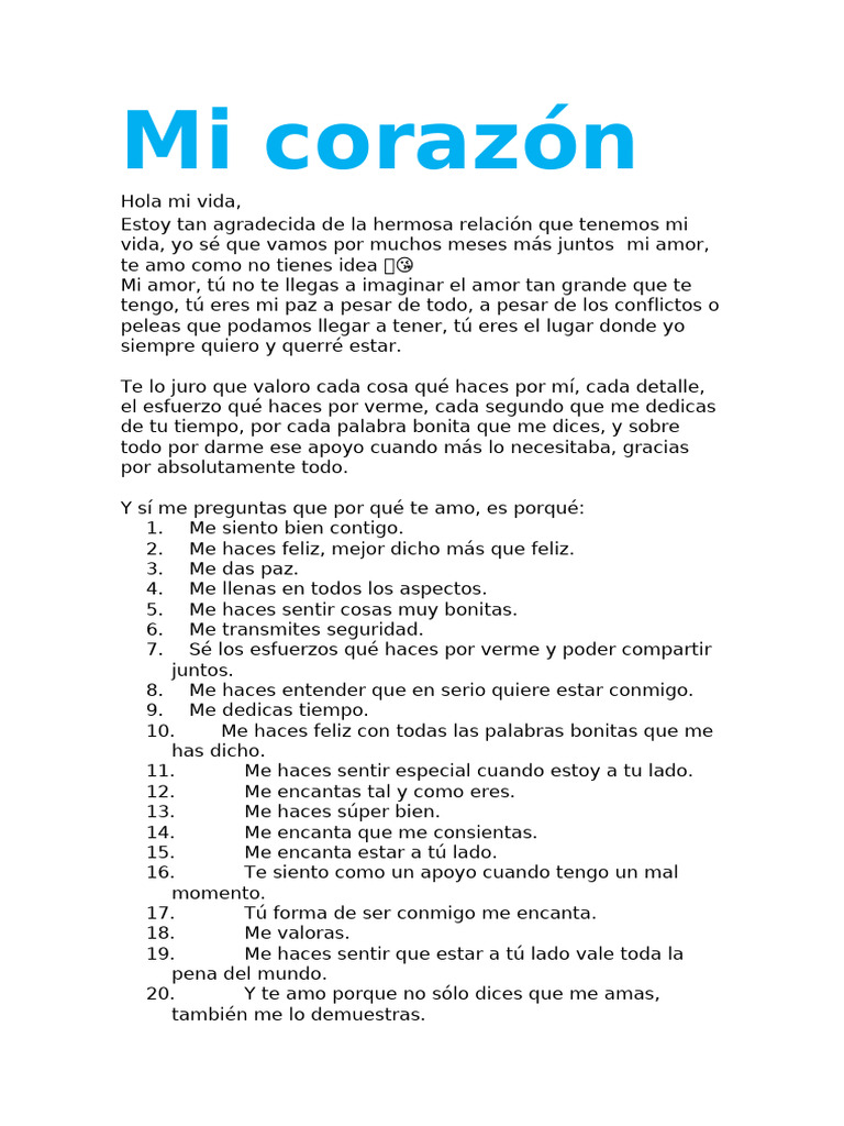 Mi Corazon | PDF | Amor