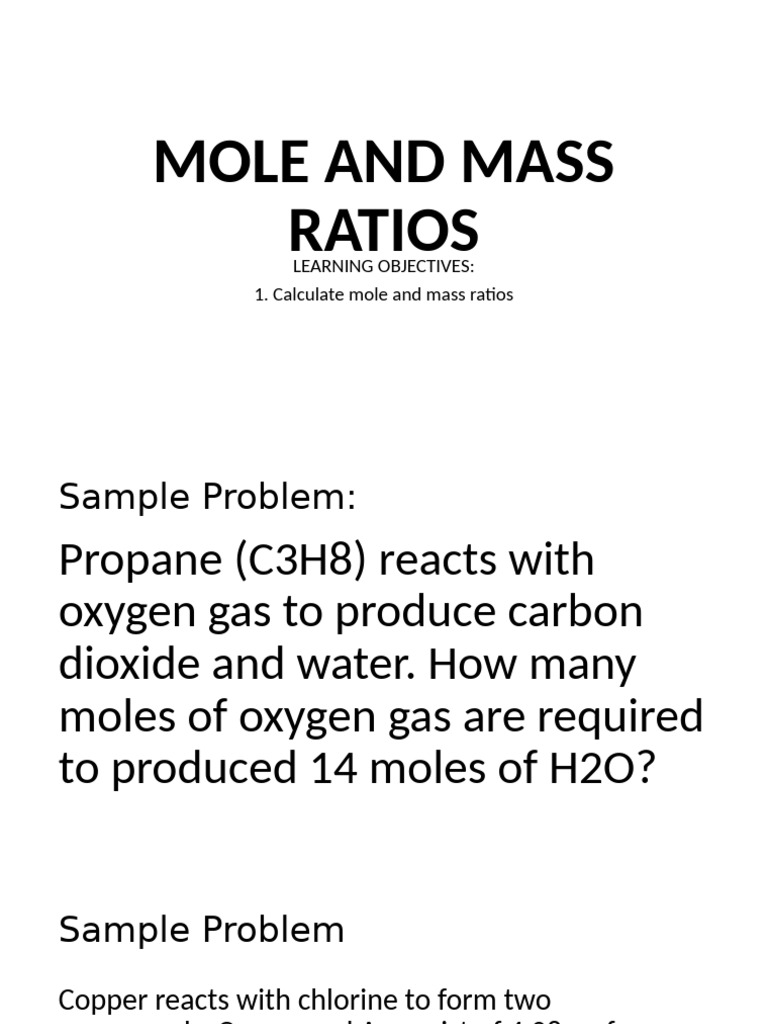 Mole and Mass Ratios | PDF