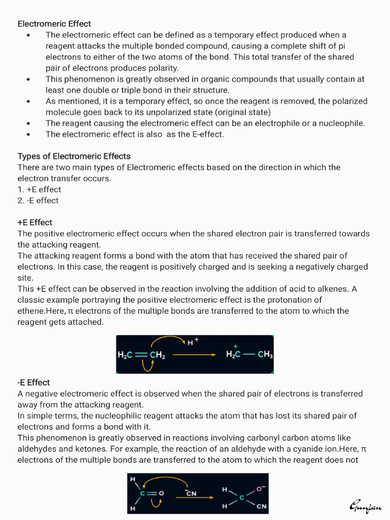 Electromeric Effect | PDF
