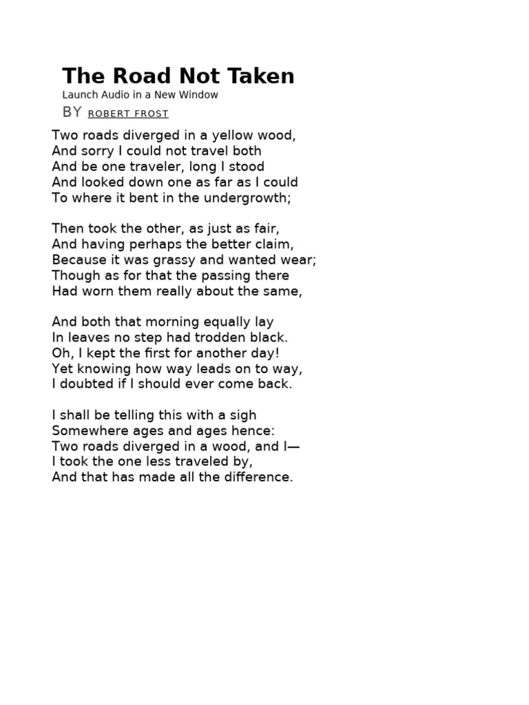 The Road Not Taken | PDF