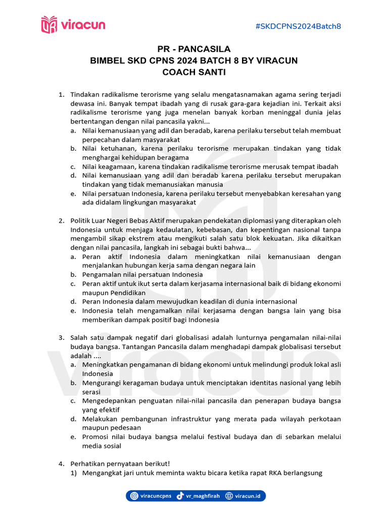 PR Pancasila - Viracun Batch 8 | PDF