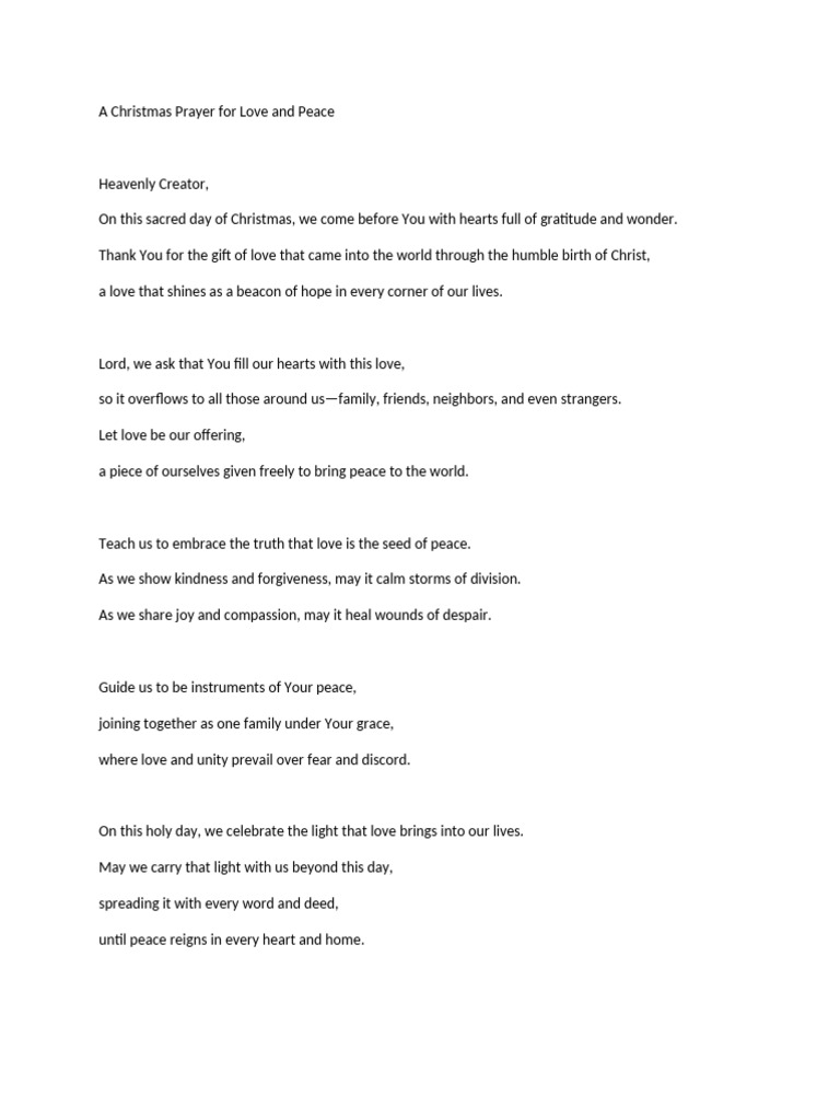 Christmas Prayer | PDF