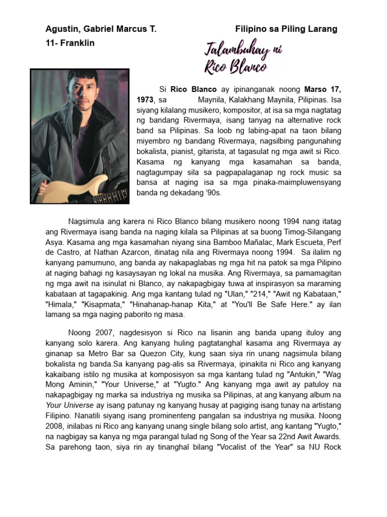 Rico Blanco | PDF