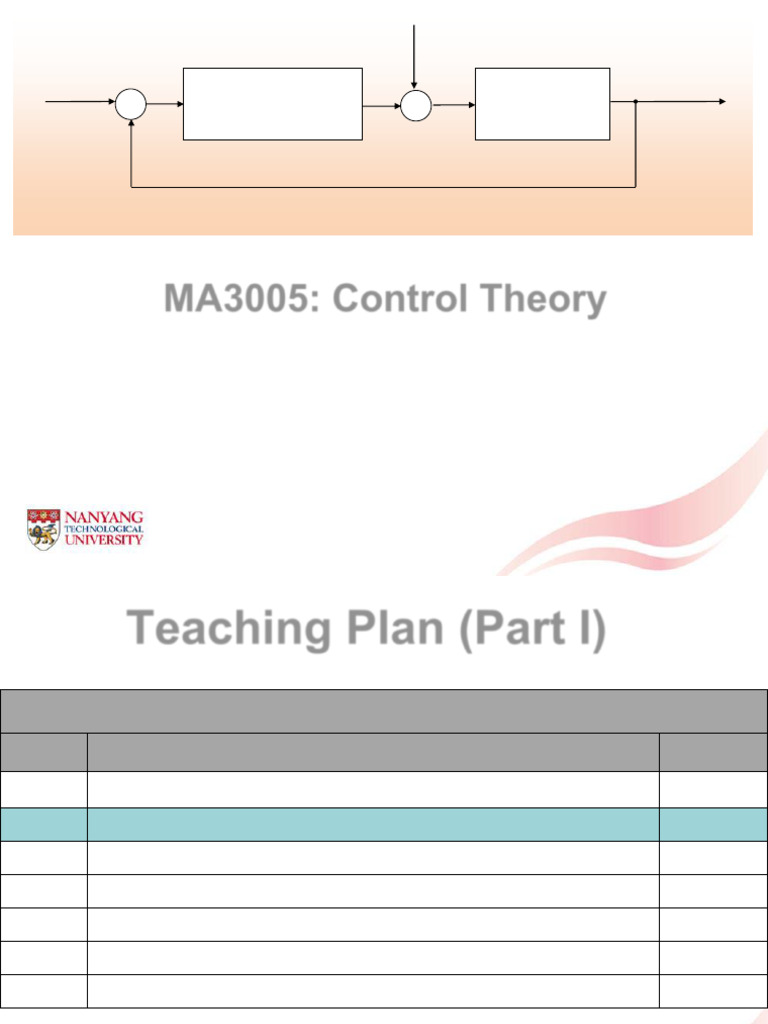 MA3005 Short Review (Lecture 2) | PDF | Control Theory | Electrical Engineering