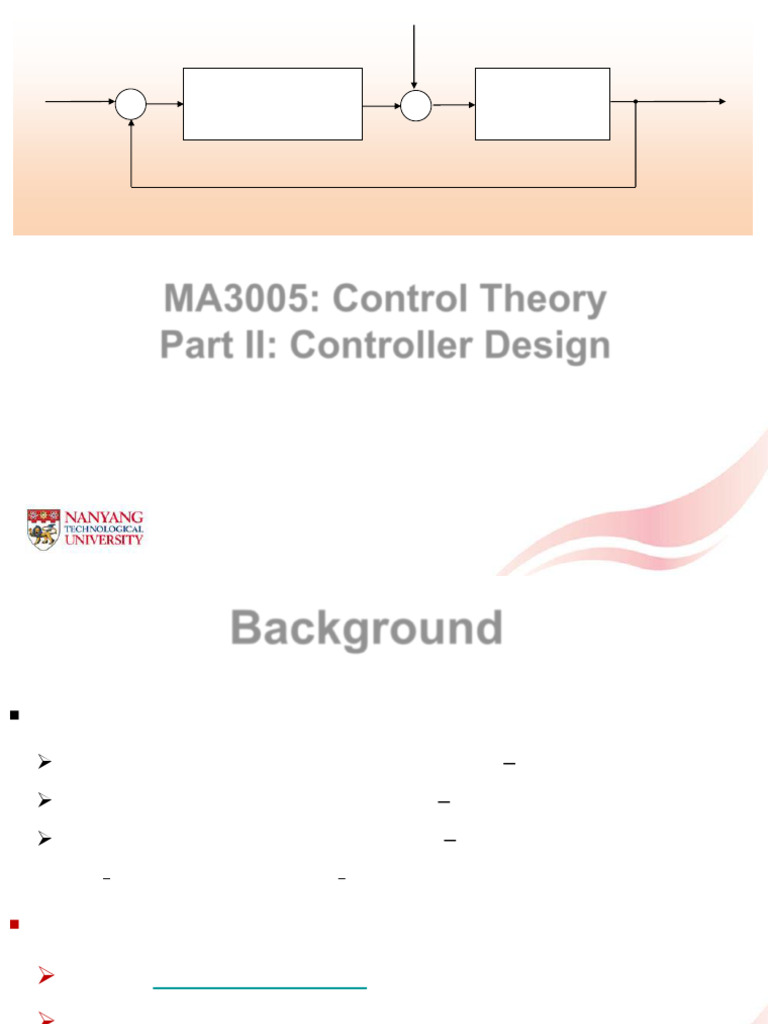 MA3005 Control Theory Overview | PDF | Laplace Transform | Control Theory