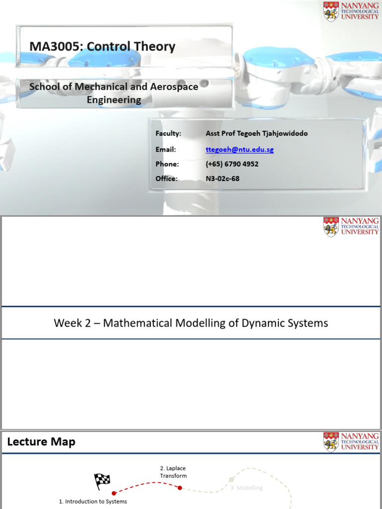MA3005 - Week 2 - Mathematical Modelling of Dynamic Systems | PDF | Laplace Transform | Control ...