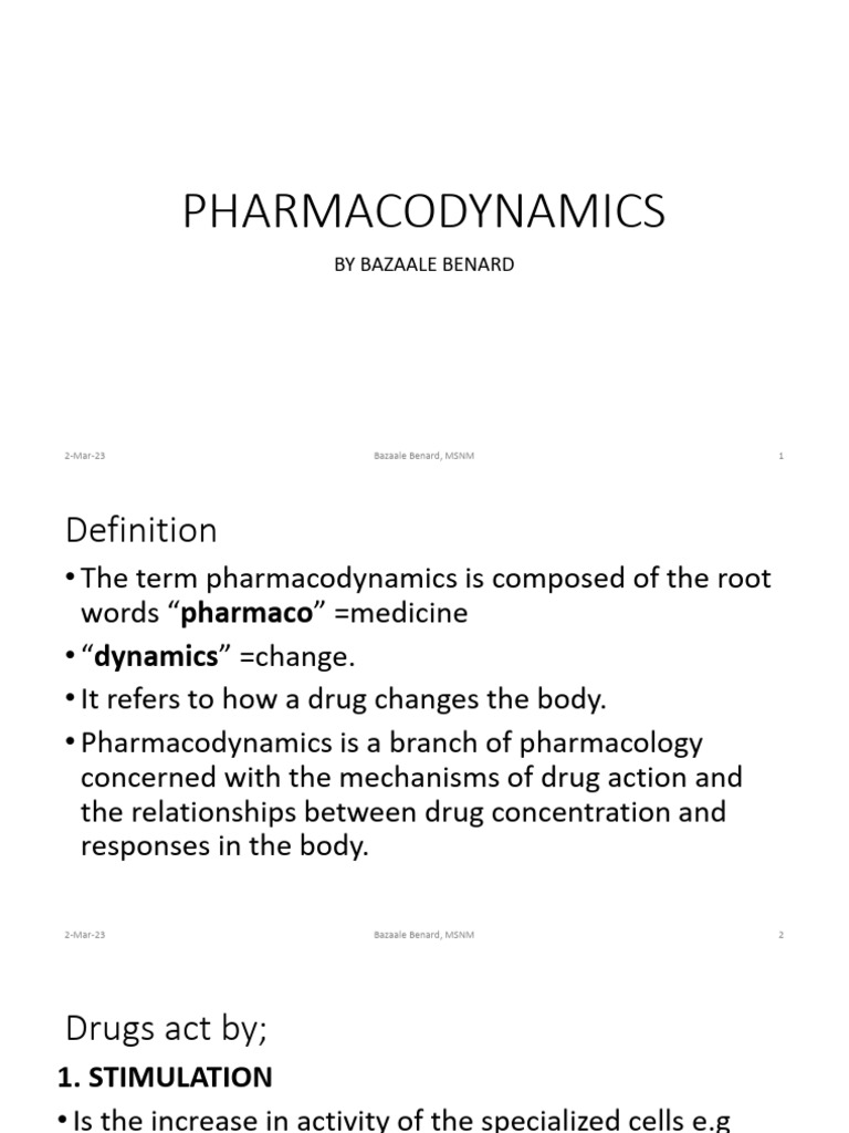 Introduction To Pharmacodynamics | PDF | Receptor (Biochemistry) | Cell Signaling