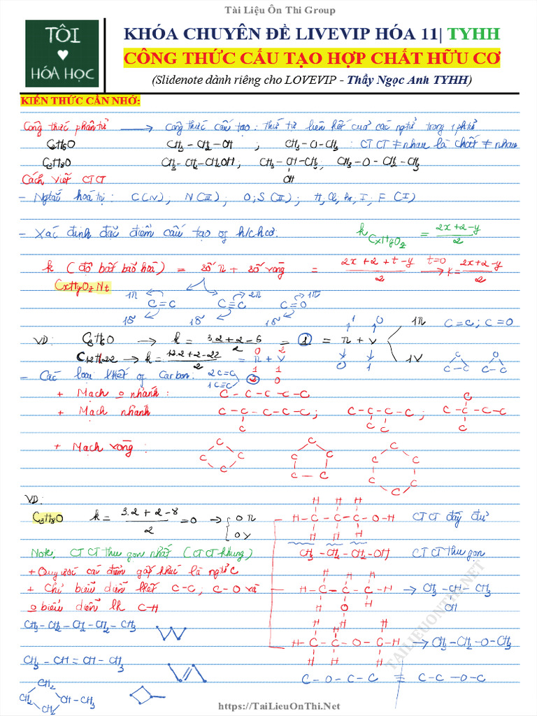 Live 27 Cong Thuc Cau Tao Hop Chat Huu Co | PDF