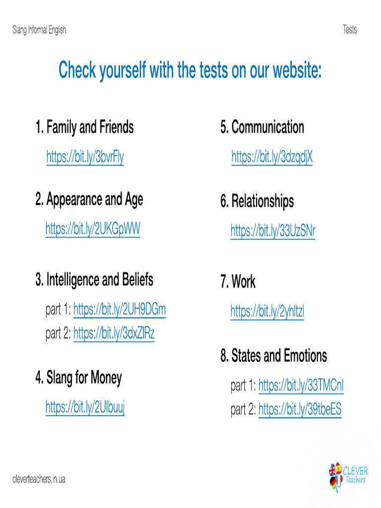 American Slang Course - test | PDF