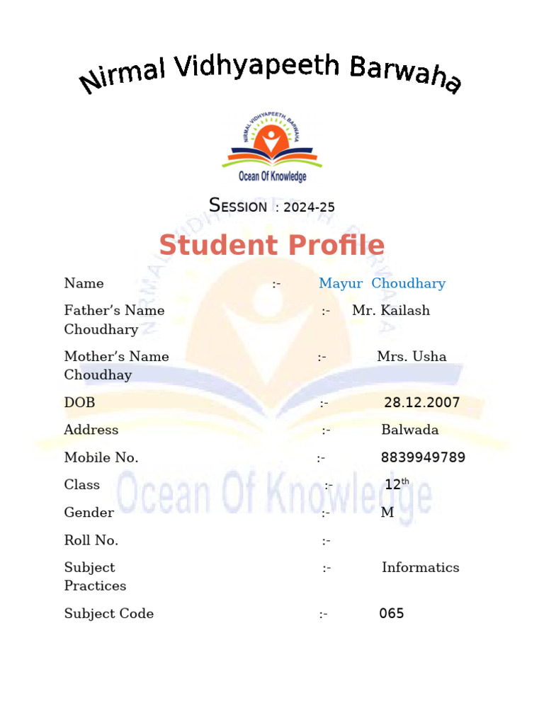 Nirmal Vidhyapeeth Barwaha | PDF