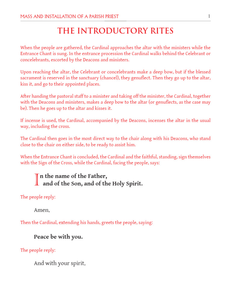 Installation of A Parish Priest | PDF | Mass (Liturgy) | Eucharist