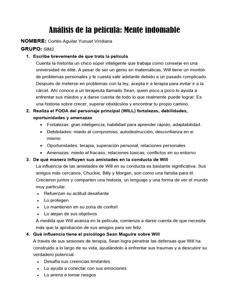 Análisis de la película | PDF | Ciencias del comportamiento | Conceptos ...