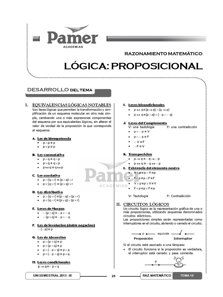 Tema 10 - Lógica - Proposicional | PDF | Proposición | Lógica