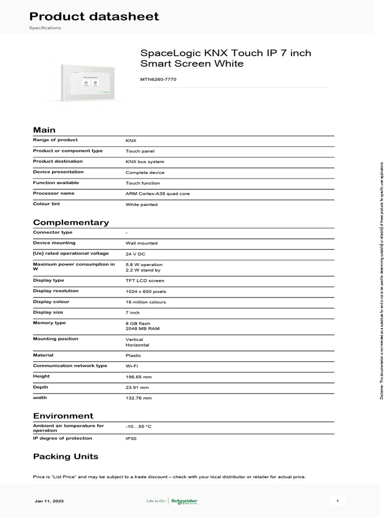 Schneider Electric - SpaceLogic-KNX - MTN6260-7770 | PDF | Electronics