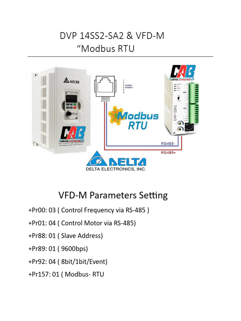 Delta PLC VFD Modbus Configuration Guide | PDF