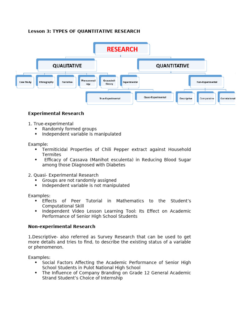 Types of Quantitative Research | PDF