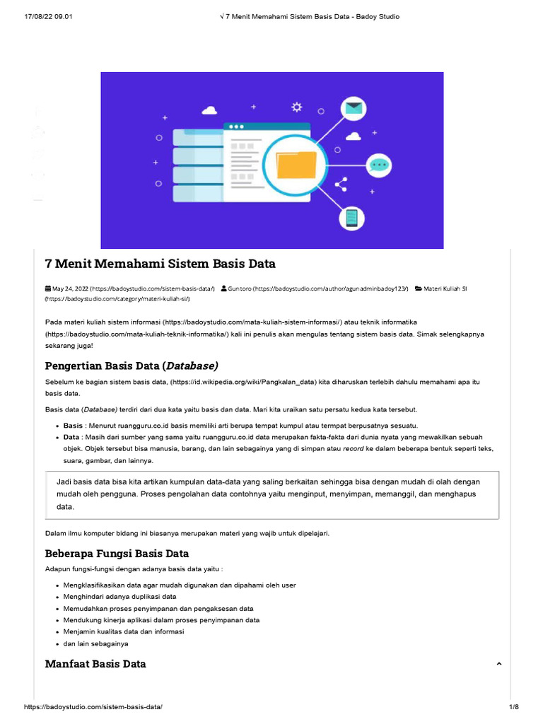√ 7 Menit Memahami Sistem Basis Data - Badoy Studio | PDF