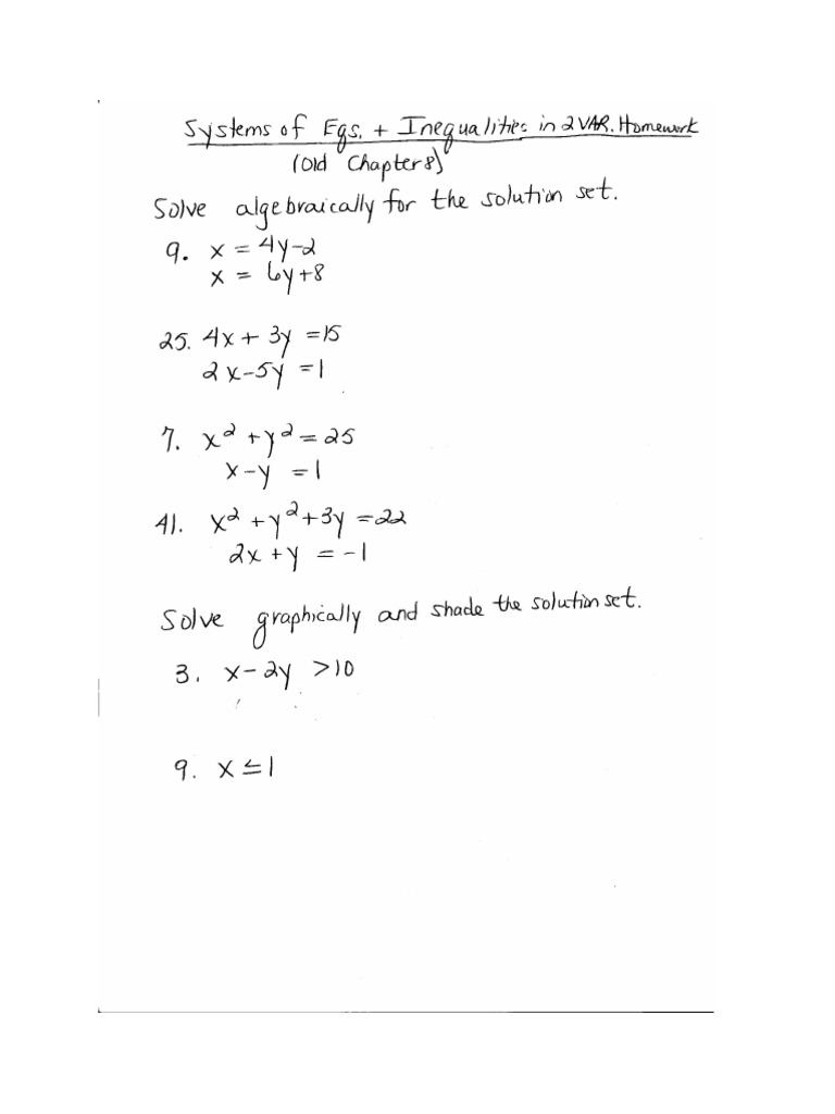 Systemsof Eqs Ineq Old CH 8 | PDF