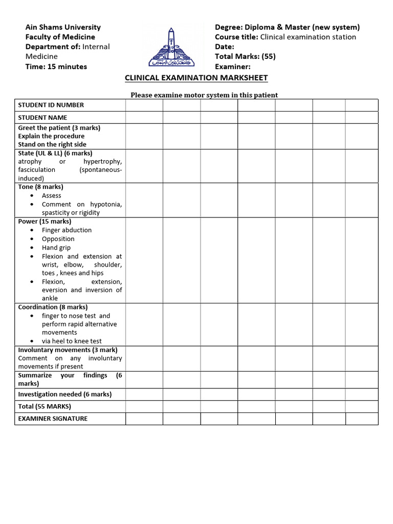 Checklists for Short Cases Exam | PDF | Neck | Anatomical Terms Of Motion