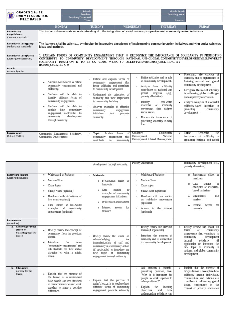 WEEK 4 | PDF | Community | Solidarity