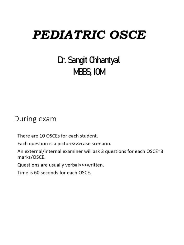 PEDIATRIC OSCE, Final Year PDFF | PDF | Clinical Medicine | Congenital ...