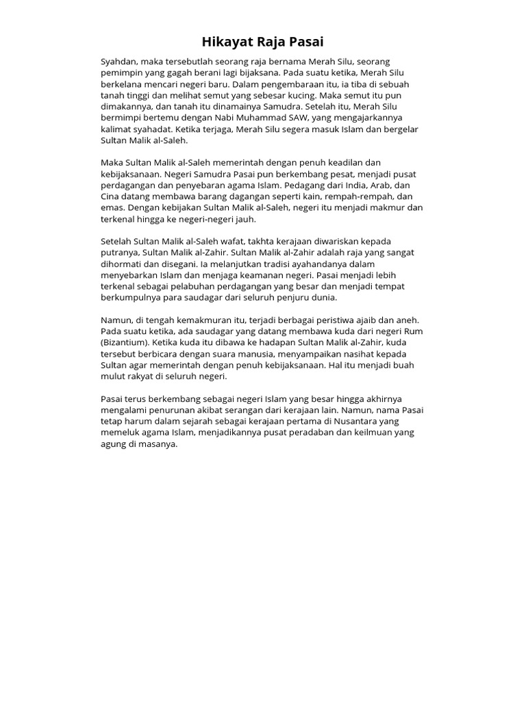 Hikayat Raja Pasai_20250112_123216_0000 | PDF