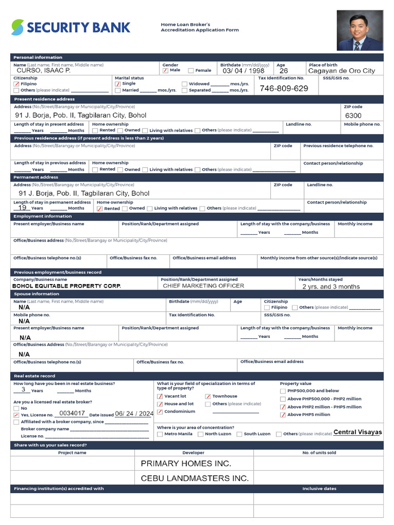 HL - Broker's Application Form - 09072023 | PDF | Banks | Identity Document