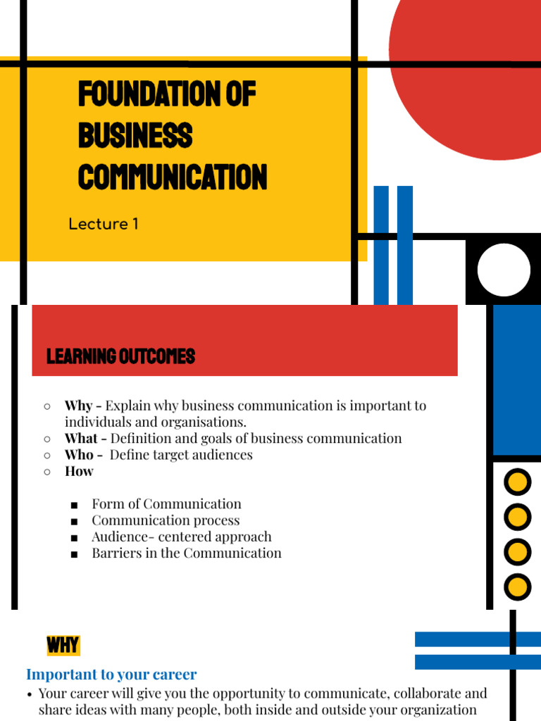 Lecture 1 (STU) - Foundation of Business Communication | PDF ...