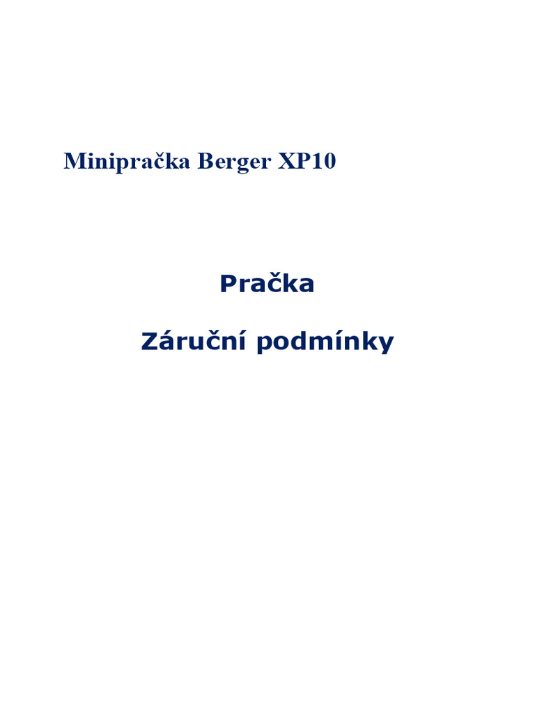 Berger XP10 | PDF