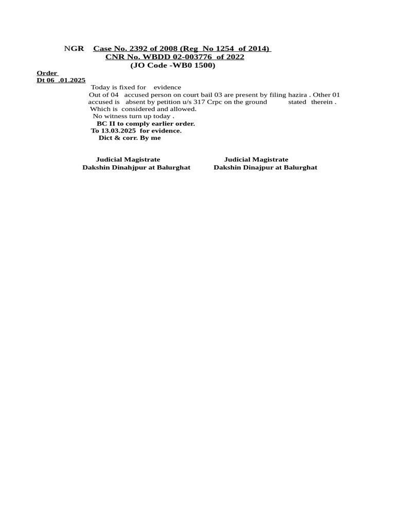 Court Order for Case No. 2392 of 2008 | PDF