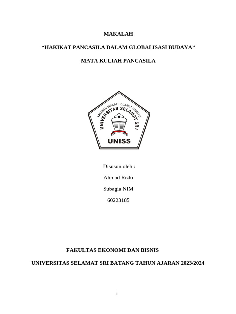 Makalah UAS Pancasila Ahmad Rizki Subagia | PDF