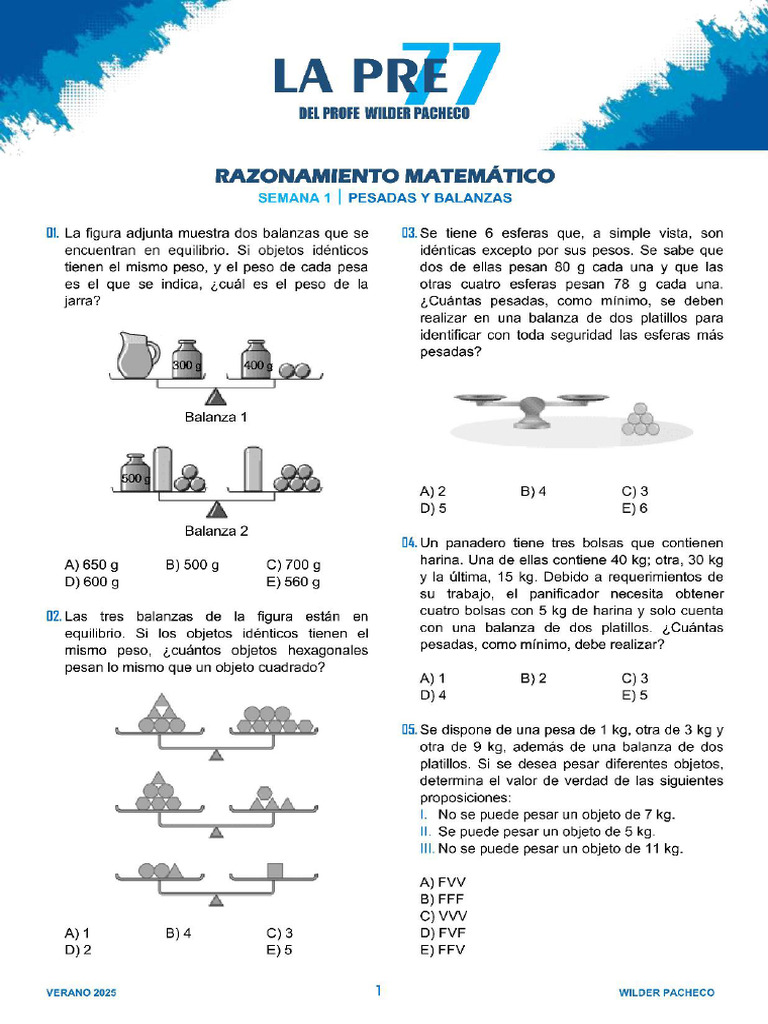 RM2025-S1 Balanzas y Pesadas | PDF