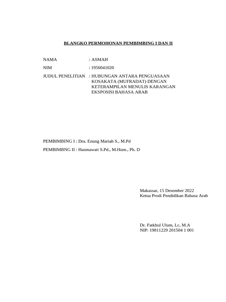 Blanko Permohonan Pa 1 Dan 2 | PDF